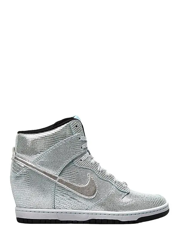 Nike Dunk Sky Hi Qs Disco Ball High-top Sneakers - Metallic Silver/glacier Ice