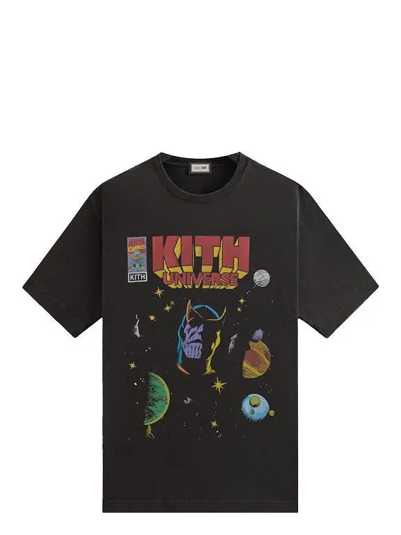 Kith X Marvel Universe Graphic Vintage Tee Shirt - Black