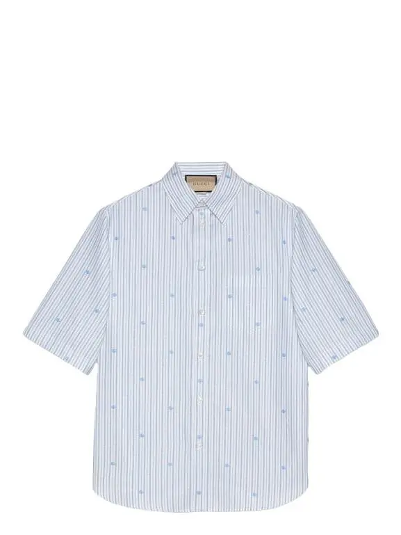 Gucci Cotton Striped Shirt - Light Blue