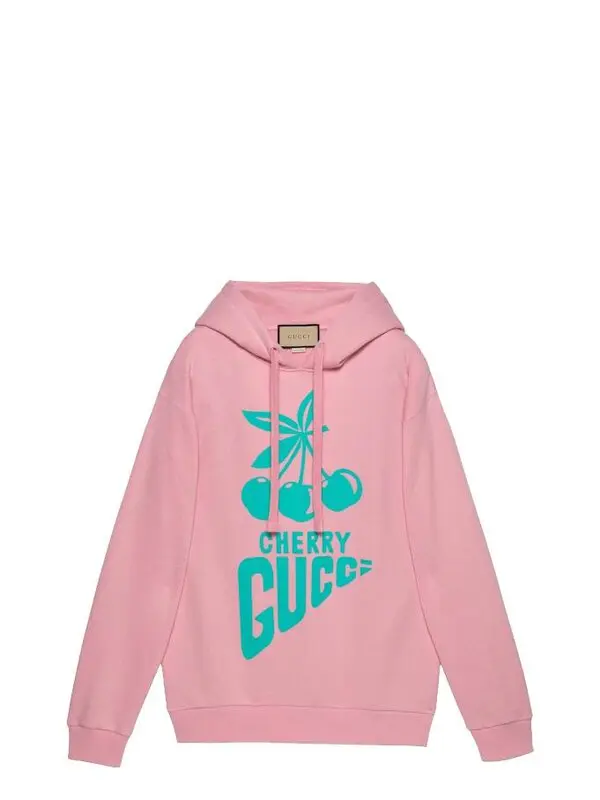Gucci Cherry Print Hoodie - Light Blue