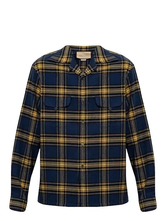 Gucci Checked Shirt - Navy Blue