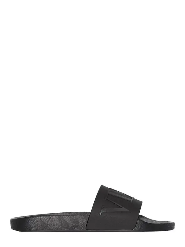 Valentino Garavani Vltn Rubber Slide Sandal - Black