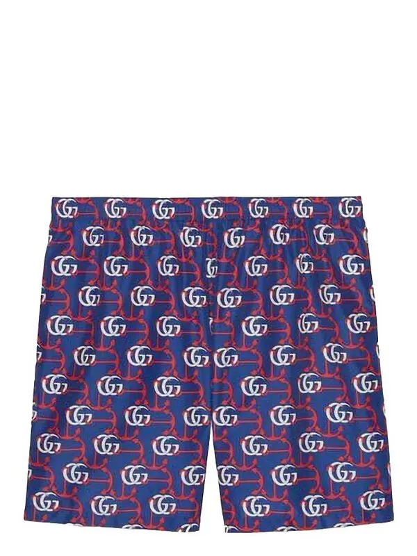 Gucci Gg Anchor Print Swim Shorts - Blue