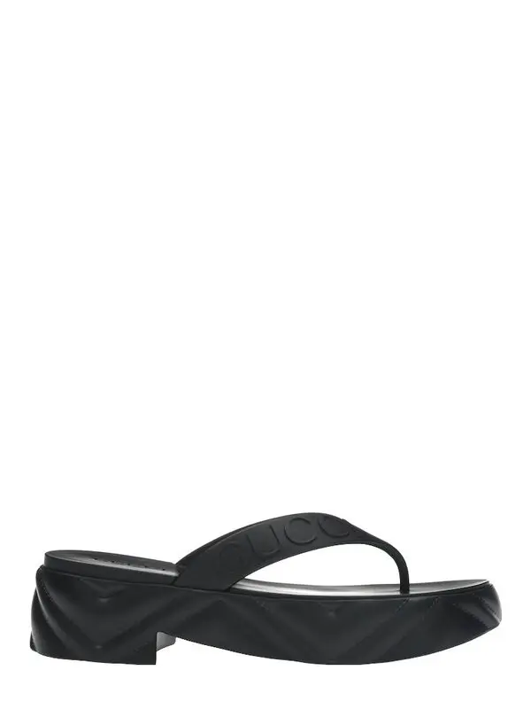 Gucci Thong Platform Sandal - Black