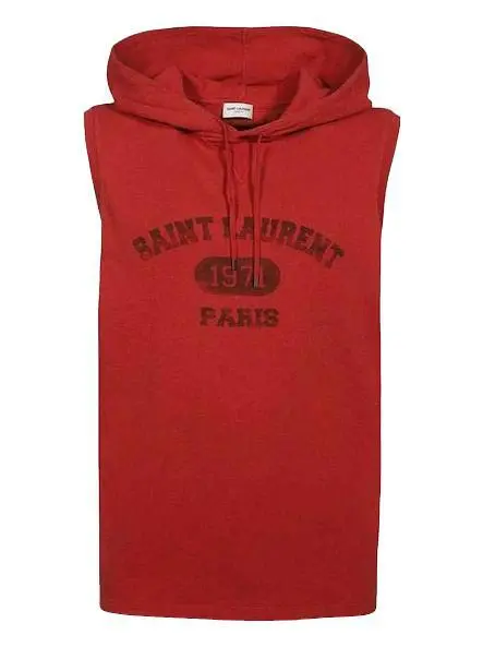 Saint Laurent 1971 Sleeveless Hoodie - Red