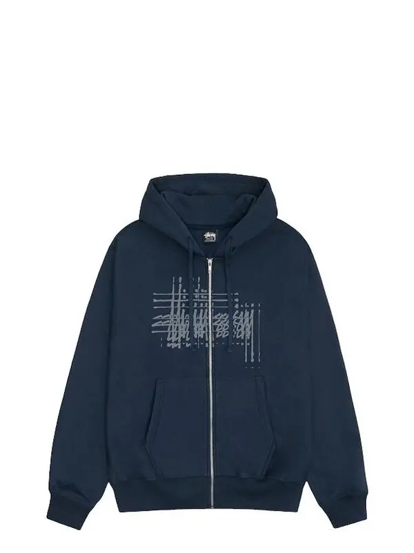 StÜssy Refracted Zip Hoodie - Navy Blue