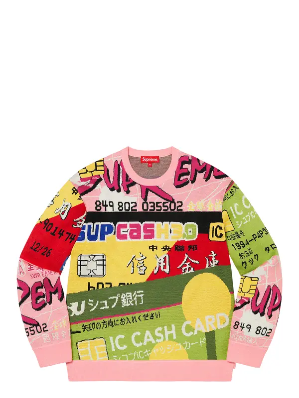 Supreme Credit Cards Sweater - Pink