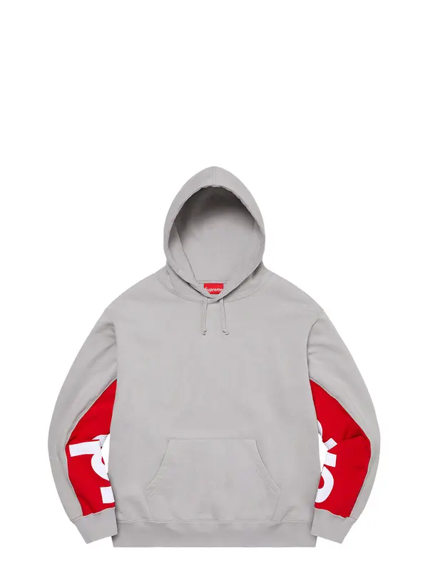 Supreme Cropped Paneled Hooded Sweatshirt - Grey