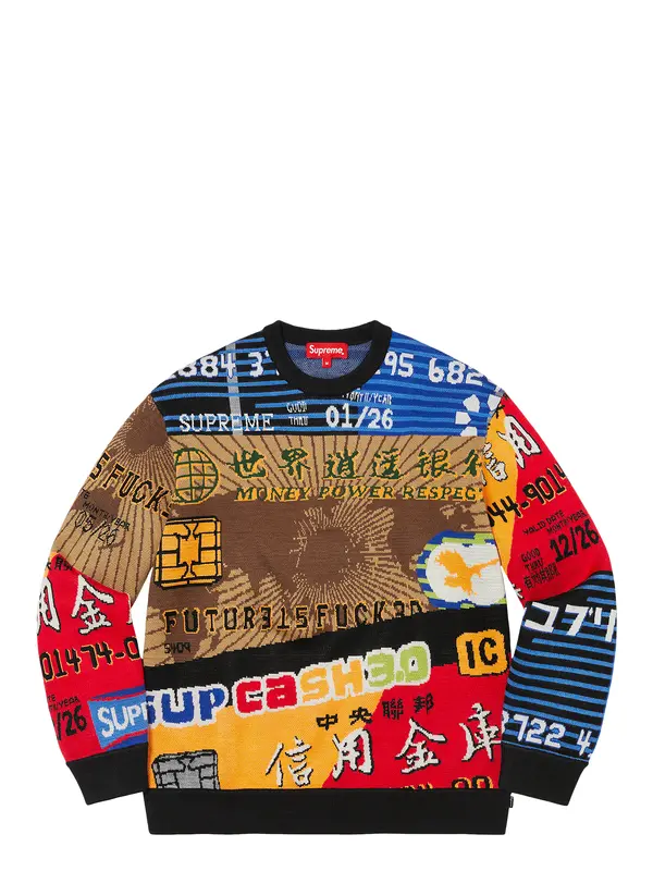 Supreme Credit Cards Jacquard-knitted Pullover - Black