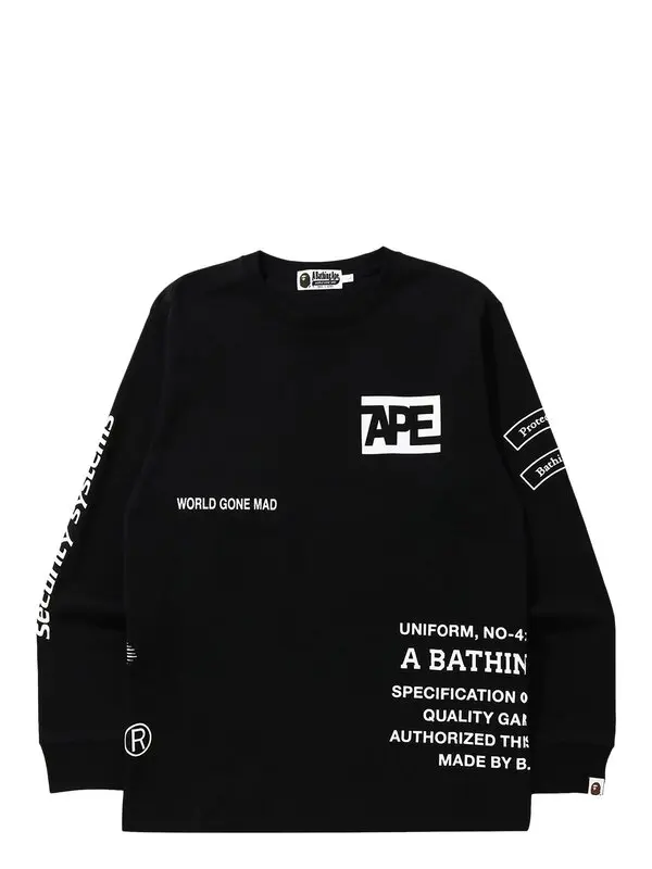 A BATHING APE Security Multi Print Long-sleeve Tee - Black