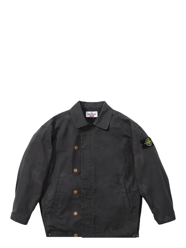 Supreme X Stone Island Reactive Ice Camo Ripstop Jacket - Black