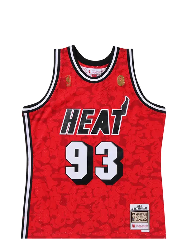 BAPE X Mitchell & Ness Miami Heat Jersey - Red