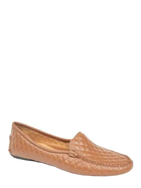 PATRICIA GREEN Jillian Quilted Loafer - Cognac Leather