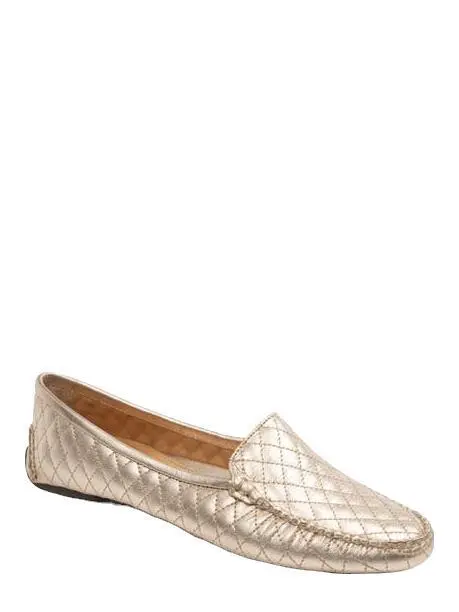 PATRICIA GREEN Jillian Quilted Loafer - Gold Leather
