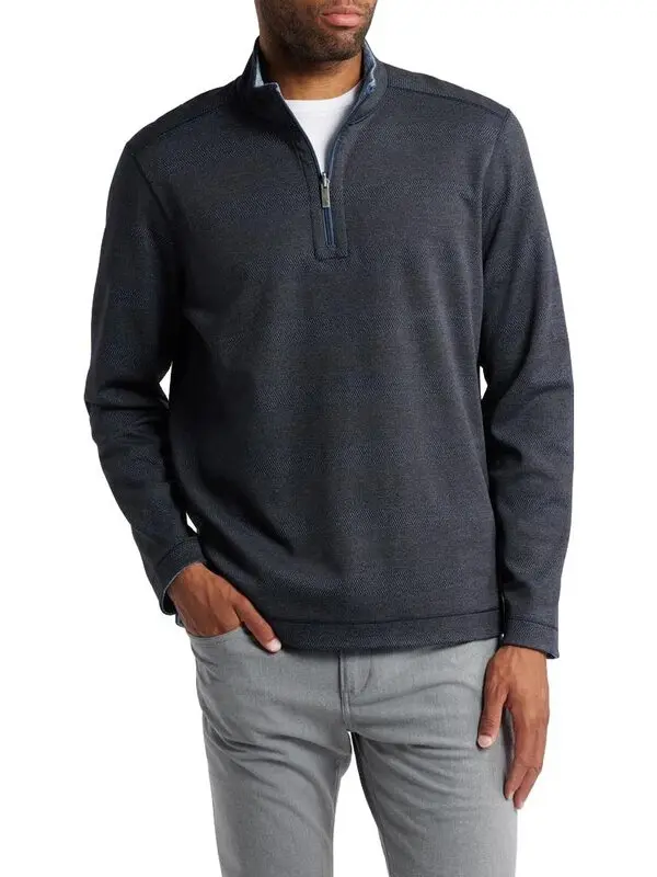 Johnston & Murphy Xc4® Reversible Performance Quarter Zip - Navy