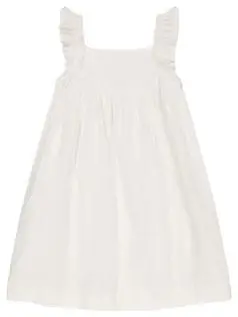 Busy Bees Sawyer Flutter Sleeve Dress - White Eyelet
