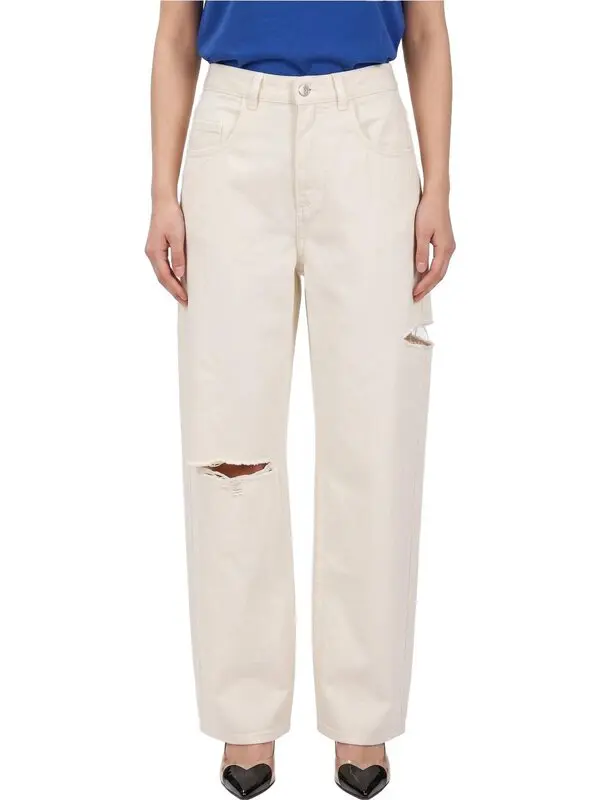 ICON DENIM LOS ANGELES Wide Leg Jeans - White 2