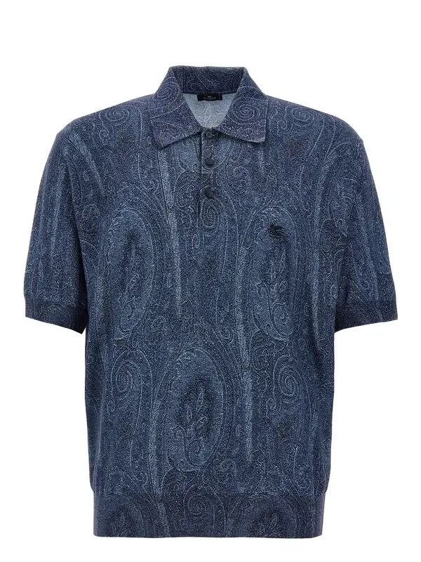 Etro Paisley' Polo Shirt - Blue