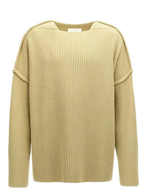 JIL SANDER Geometric Neckline Sweater - Green