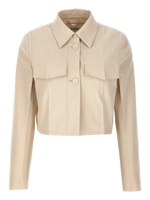 Fendi Tailored Crop Jacket - Beige