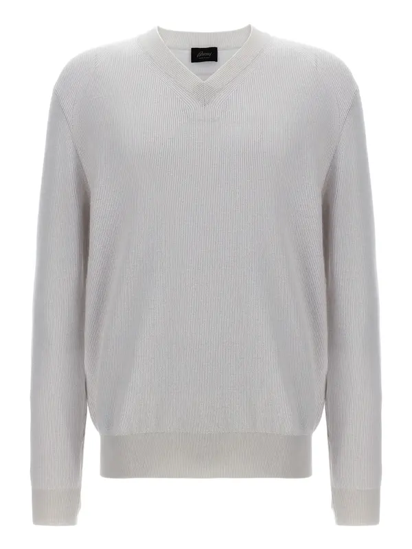 Brioni V-neck Sweater - White