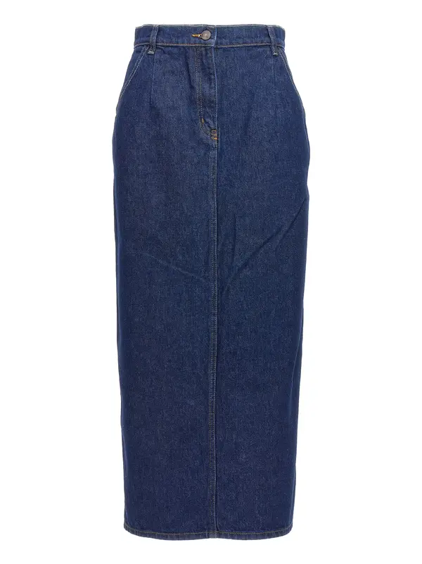 Magda Butrym Long Denim Skirt - Blue