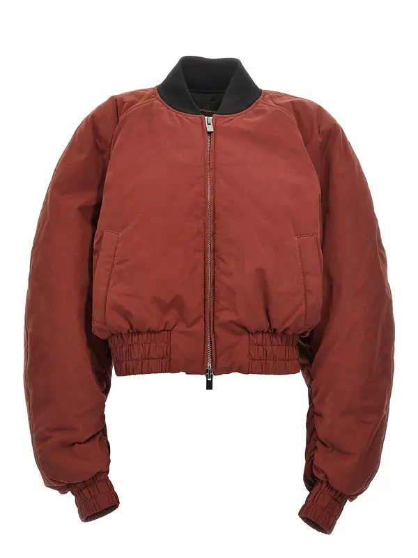 Andamane Sierra Cropped Bomber Jacket - Bordeaux
