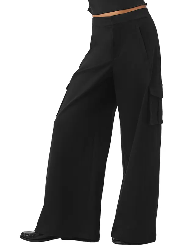 Alo Yoga Cargo Wide-leg Trousers - Black