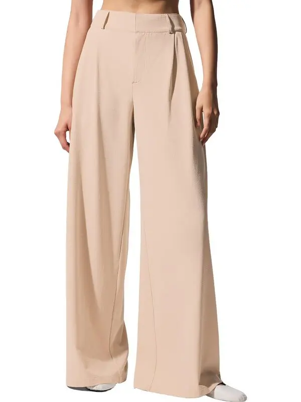 Alo Yoga High-waist Dreamscape Trousers - Macadamia