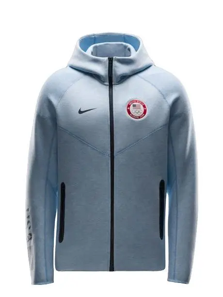 Nike Team Usa Olympics 2024 Tech Fleece Hoodie - Heather Blue