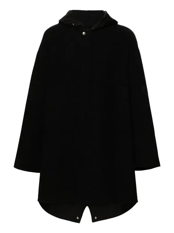 JIL SANDER Logo-jacquard Virgin Wool Coat - Black
