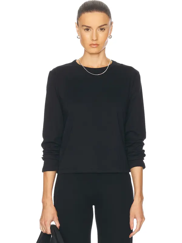 LESET Margo Long Sleeve Top - Black