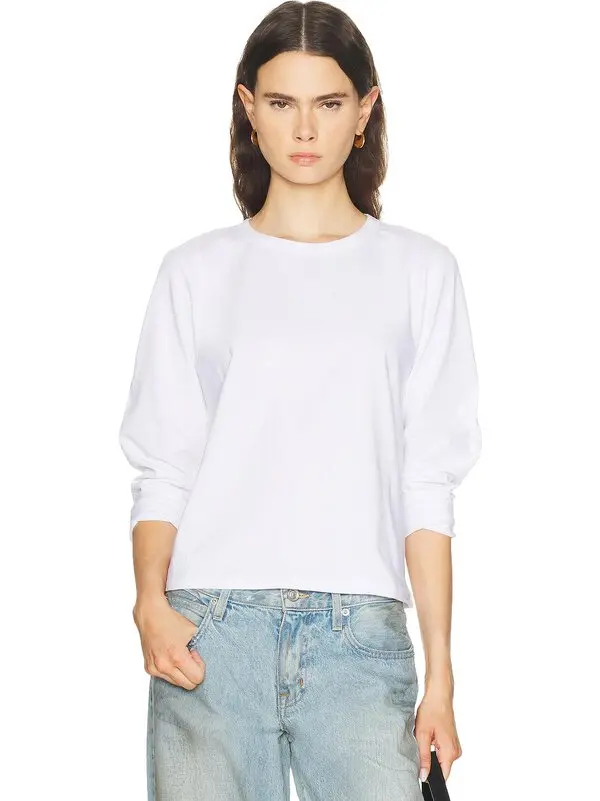 LESET Margo Long Sleeve Top - White