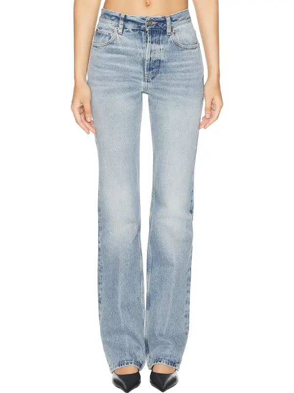 Saint Laurent Bootcut Leg Jeans In Denim-light - Sicily Blue