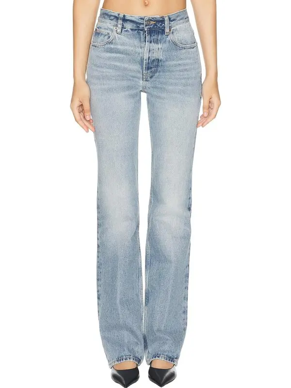 Saint Laurent Bootcut Leg Jeans In Denim-light - Sicily Blue