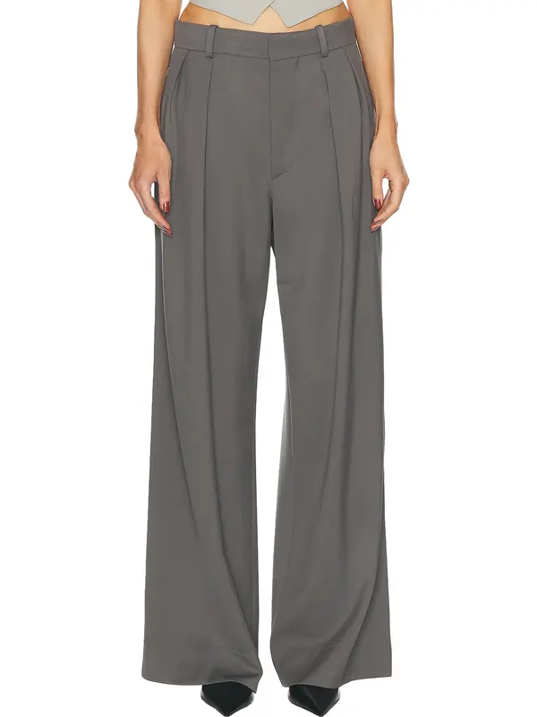Wardrobe.NYC Low Rise Wide Leg Pant - Slate