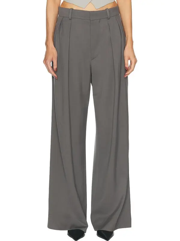 Wardrobe.NYC Low Rise Wide Leg Pant - Slate