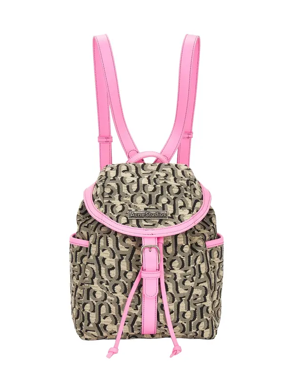 Acne Studios Mini Monogram Backpack - Beige & Pink