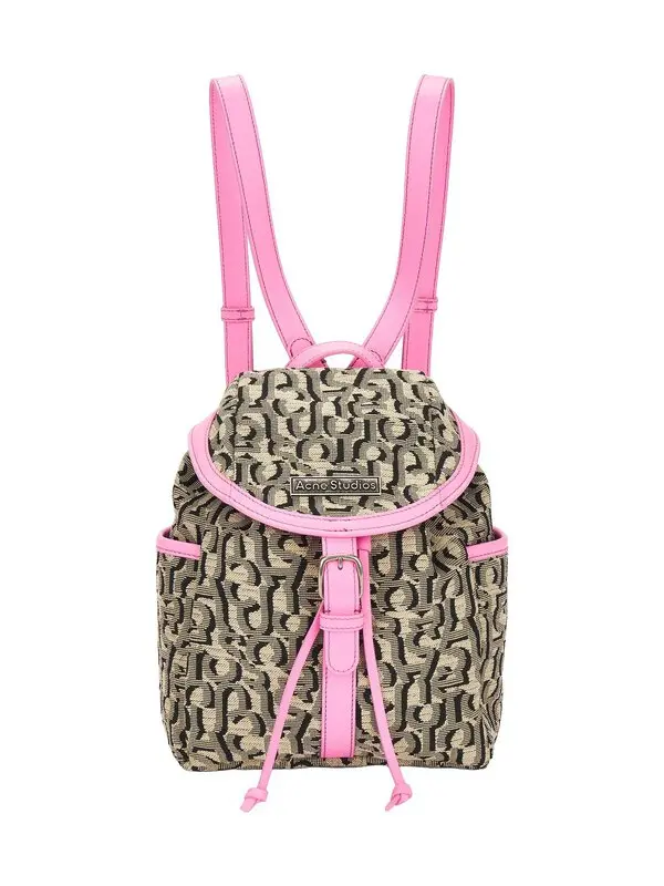 Acne Studios Mini Monogram Backpack - Beige & Pink