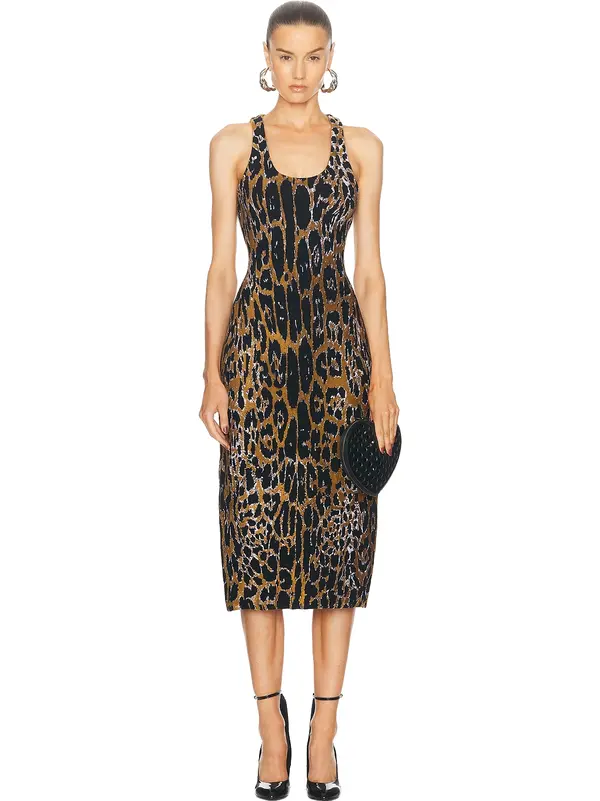 Alaïa Leopard Tube Dress - Noir & Multicolor