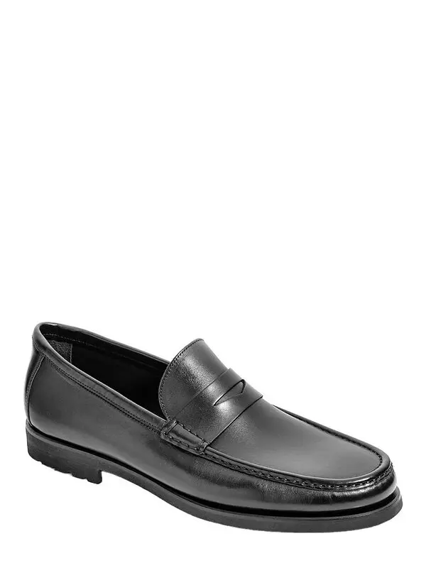 To Boot New York Belfast Penny Loafers - Black Smooth Leather