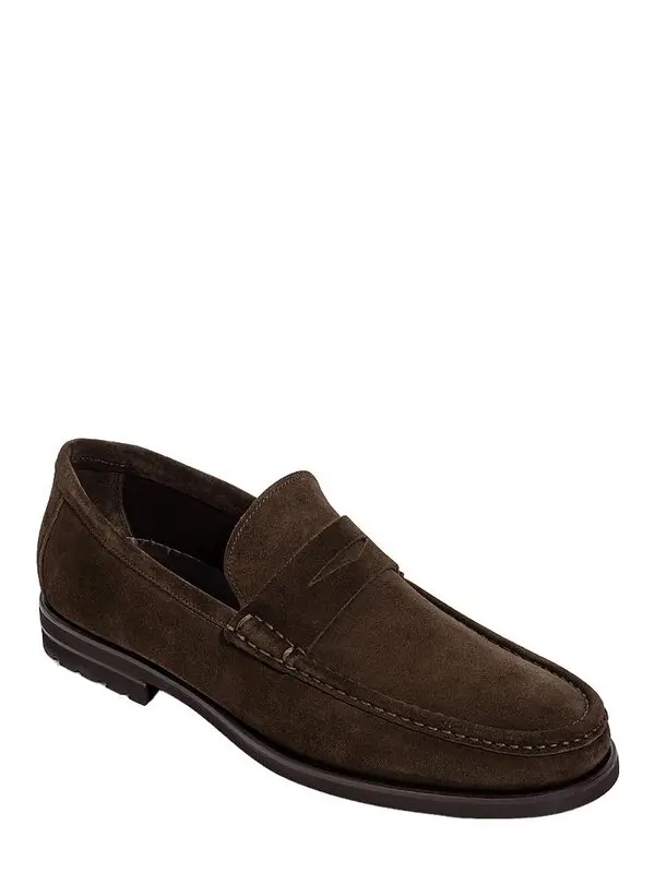 To Boot New York Belfast Penny Loafers - Brown Suede