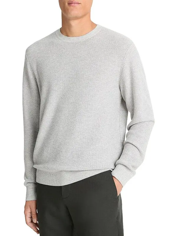 Vince Geo Jacquard Sweater - Heather Gray/cream