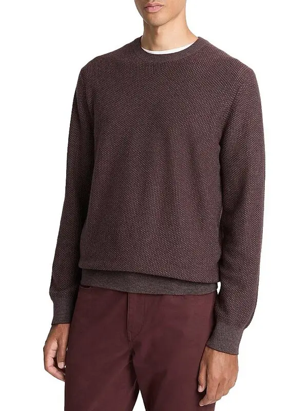 Vince Geo Jacquard Sweater - Port/ Medium Heather