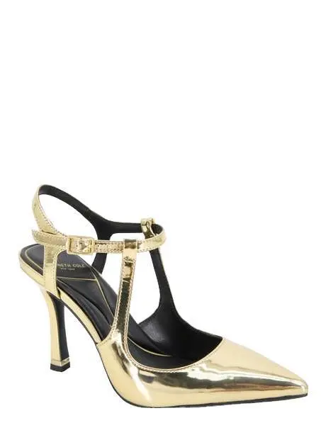 KENNETH COLE Romi Pointed Toe Pumps - Gold