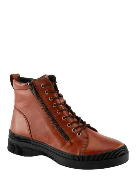 SPRING STEP SHOES Hoylein Combat Boots - Cognac