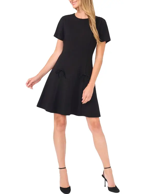 CECE DUPRAZ Fit & Flare Dress With Bow Detail - Rich Black