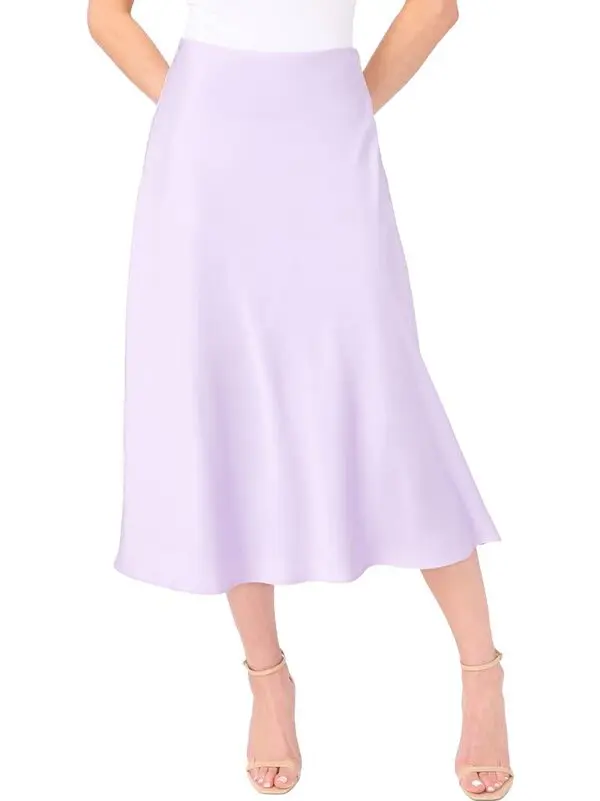 CECE DUPRAZ Bias Cut Satin Midi Skirt - Lilac Breeze