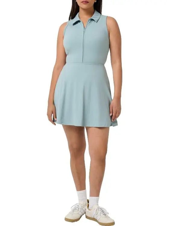 Travis Mathew Move Half-zip Sleeveless Dress - Slate