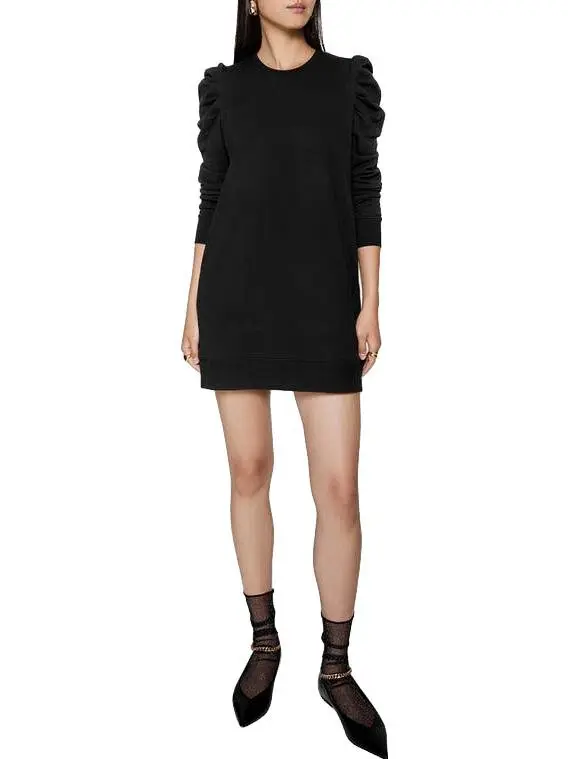 Rebecca Minkoff Janine Cotton Sweatshirt Minidress - True Black